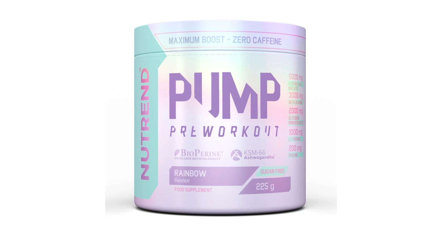NUTREND Pump Preworkout 225g Rainbow- Koffeinmentes Pre-Workout