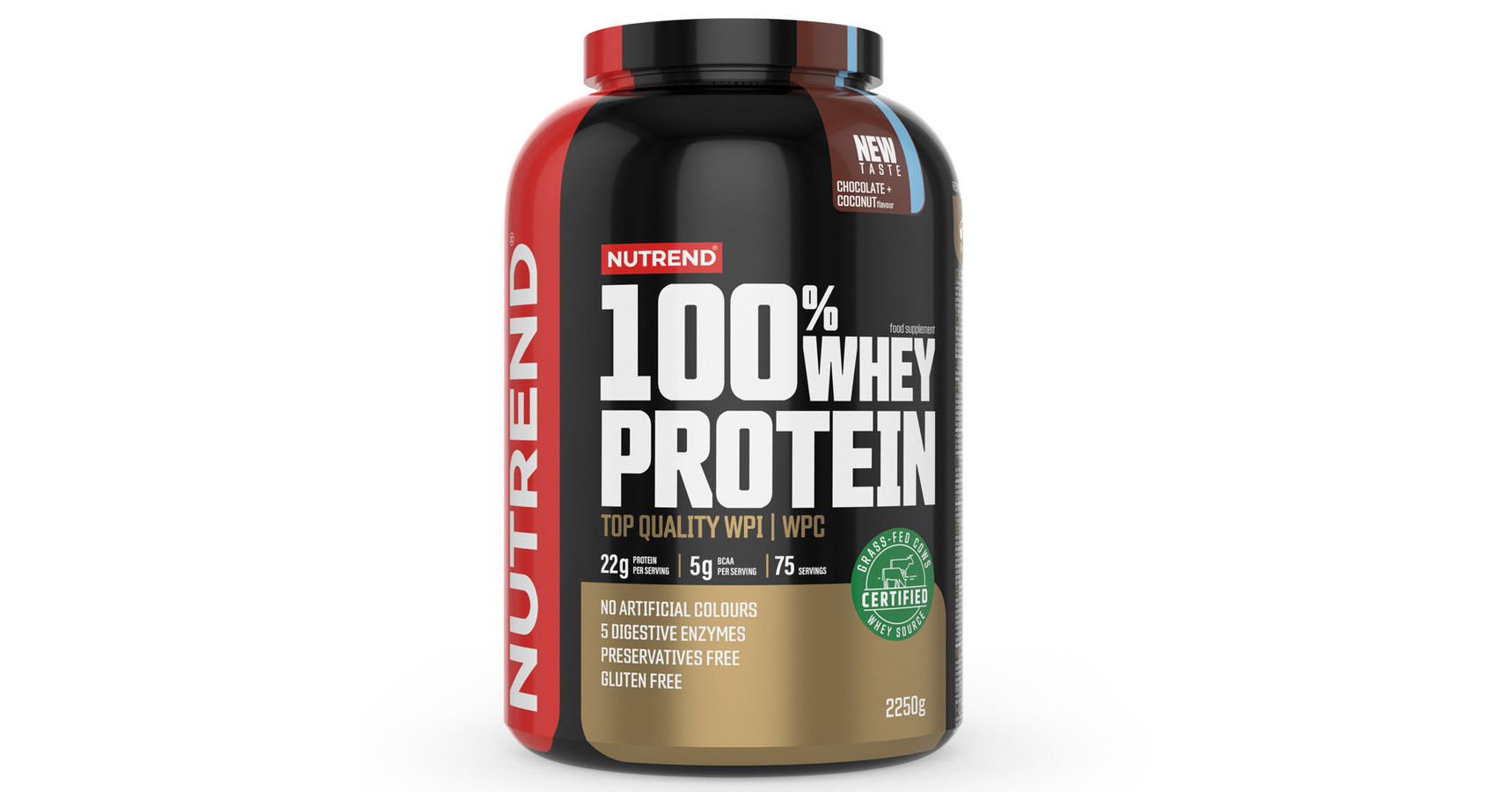 NUTREND 100% Whey Protein 2250g Chocolate+Cocoa- Tejsavó fehérjék