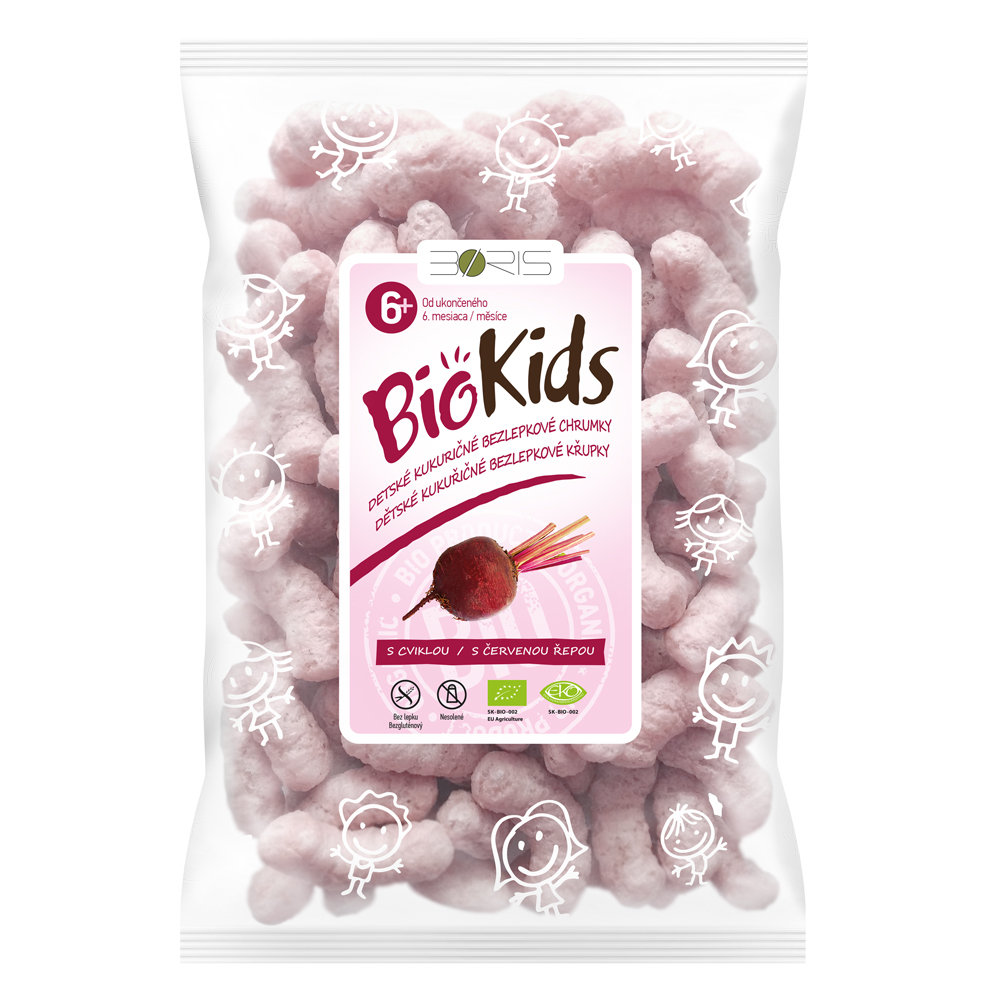 Boris McGregor BIO BioKids Extrudált kukorica snack céklás 55g- Egészséges chipsek és snackek